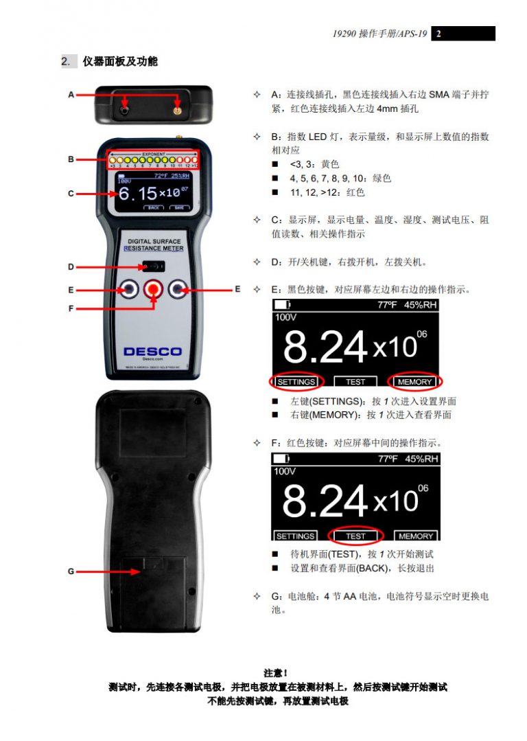 DESCO 19290重锤式电阻测试仪操作说明-爱上低电量 - 静电防护(ESD)圈-记录工厂ESD&环境知识点学习分享